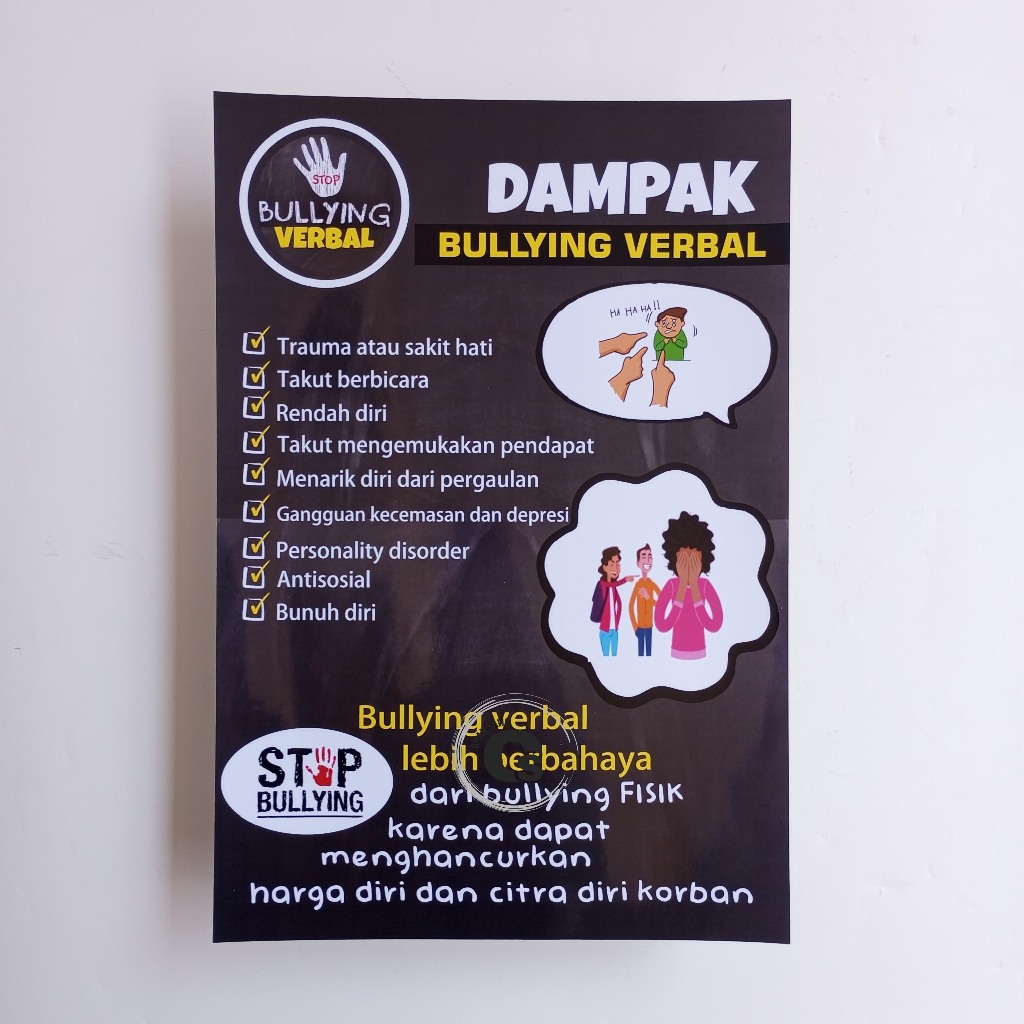 Jual Poster Dampak Bullying Verbal - Stop Bullying - Poster Perundungan | Shopee Indonesia