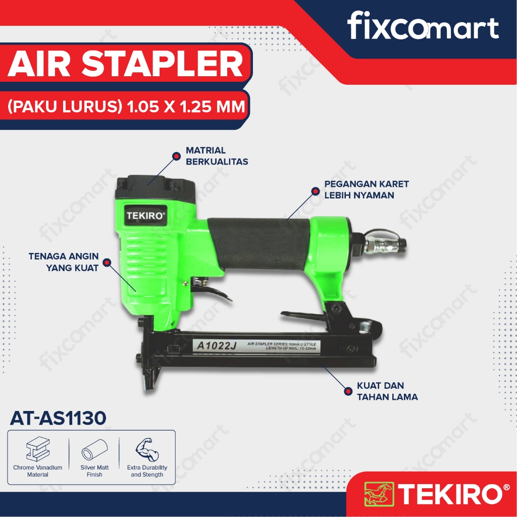 Jual Tekiro Air Stapler 11.2 X 10-30 Mm / Alat Staples Angin / Paku U ...
