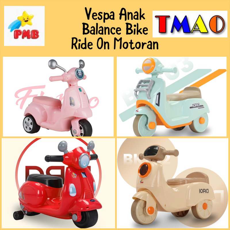 Jual Motor Dorong Vespa PMB FIORINO F-105 F105 Motoran Balance Bike Sepeda Keseimbangan IORA ...