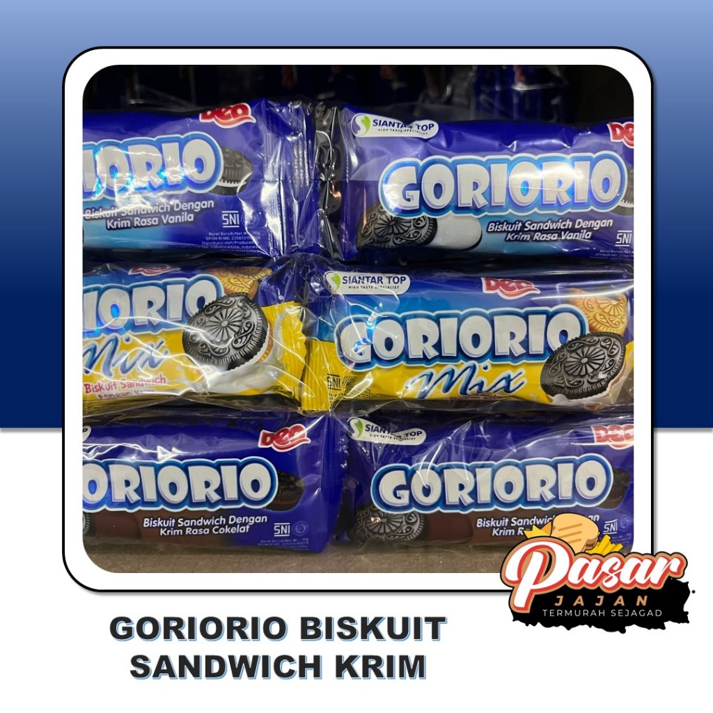 Jual Goriorio Biskuit Sandwich Krim Isi 20pcs x 10gr | Shopee Indonesia