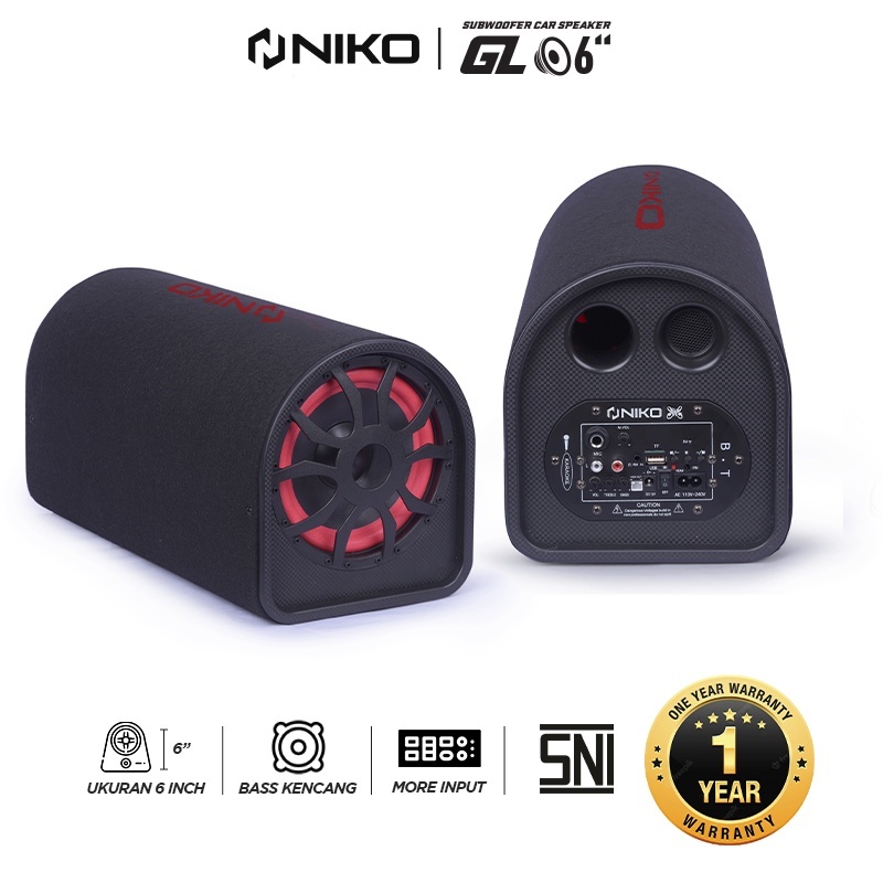 Jual Speaker Portable Niko GL 6 Subwofer 6 Inch Mobil Tabung Bluetooth USB Portable Speaker ...