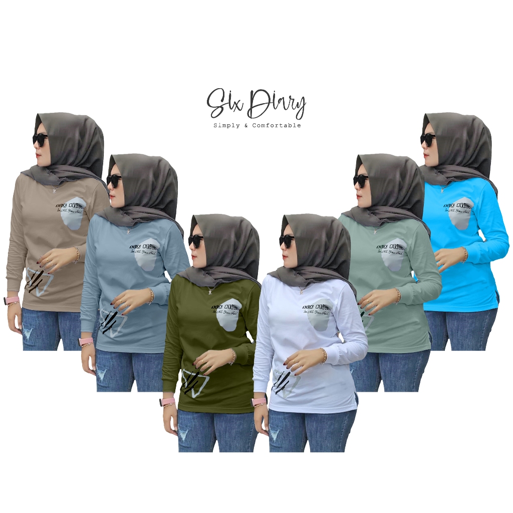 Jual Six Diary Official Atasan Kaos Wanita Tangan Panjang Original ...