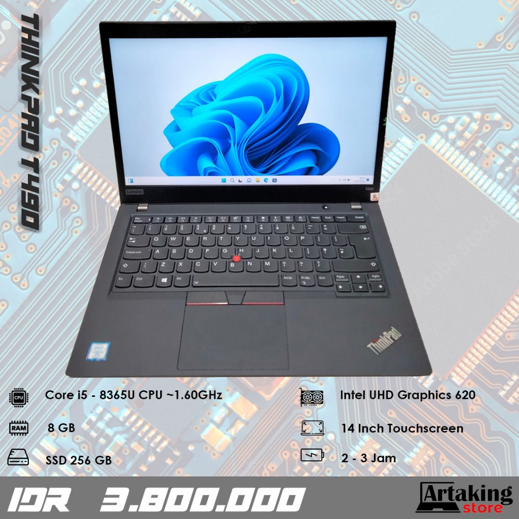 Jual Lenovo Thinkpad T490 - Touchscreen - Core i5 - Gen 8 th - SSD 256 ...