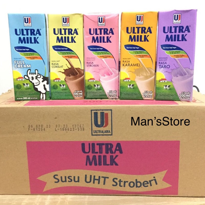 Jual ULTRA MILK SUSU UHT 200 ML / 1 Dus isi 24 pcs Termurah | Shopee Indonesia