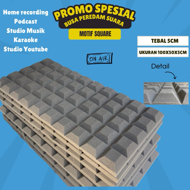 Jual BUSA PEREDAM SUARA GEMA - Kedap Suara model square Ukuran 100x50cm ...