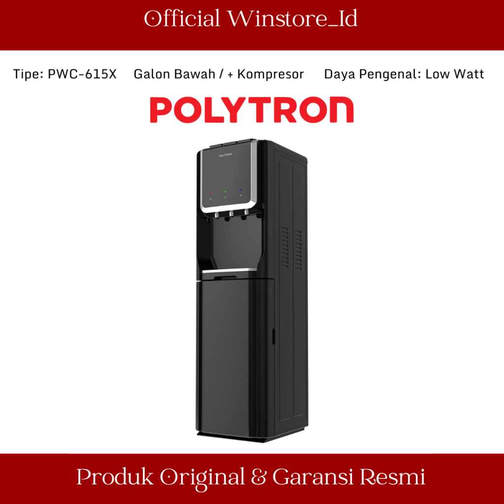 Jual POLYTRON DISPENSER KOMPRESOR GALON BAWAH PWC-615X GARANSI RESMI ...