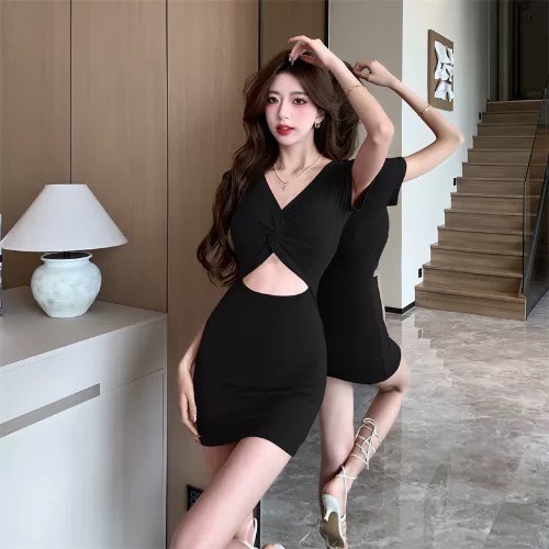 Jual EMITA BLOOM baju mini dress hitam press body seksi hot party dress ...