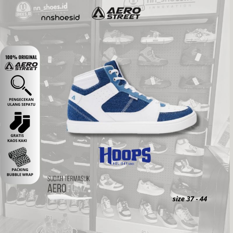 Jual Aerostreet HOOPS HI Denim 37 - 44 Sepatu sneaker Pria/Wanita ...
