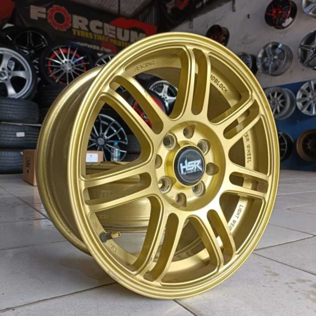 Jual Velg mobil racing BOON Hsr ring 15x6,5 pcd 4x100/114 et 40 Gold ,cocok jazz,yaris,brio ...