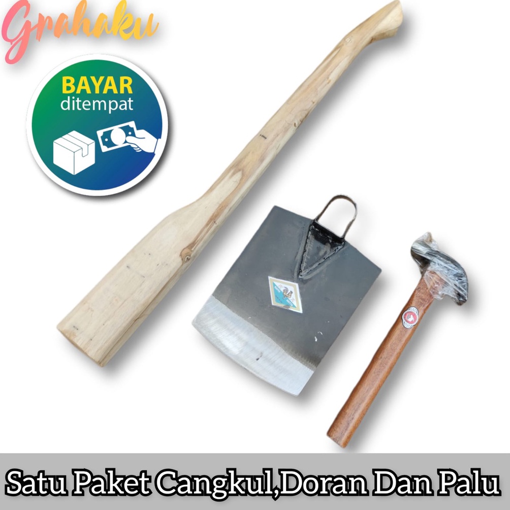 Jual Paket Cangkul Ayam Jago Dan Doran Gagang Kayu Cangkul Cap Ayam ...