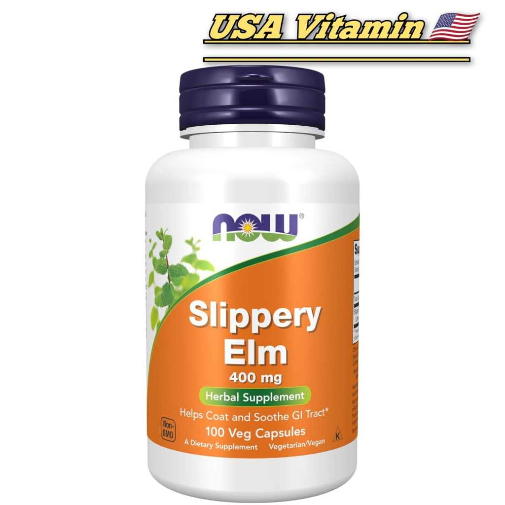 Jual Now Foods Slippery Elm 400 mg 400mg 100 Veg Capsules Ori ...