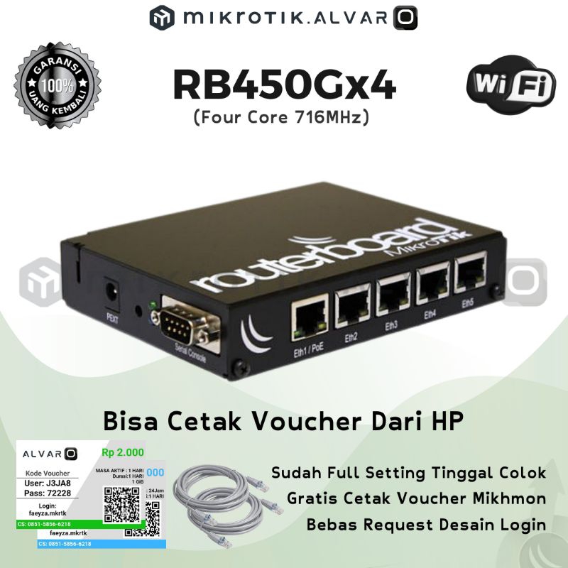 Jual MikroTik Router RB450Gx4 Full Setting Hotspot Voucher Rt RW Net ...