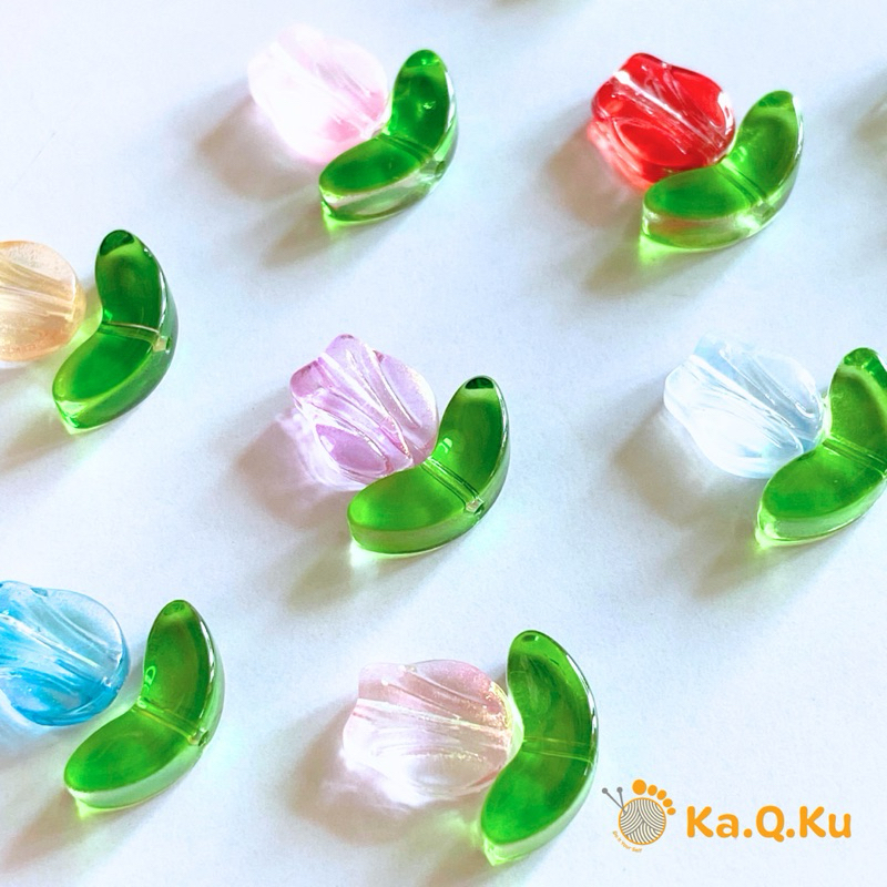 Jual MANIK BUNGA TULIP KACA SET | Shopee Indonesia