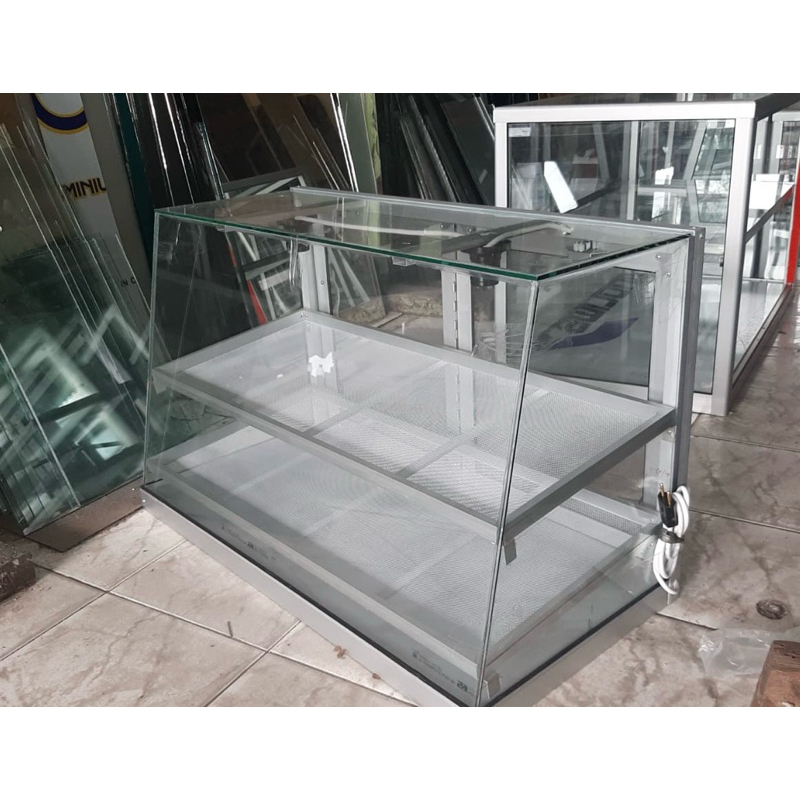 Jual etalase showcase warmer frameless kaca tanpa lis 80cm fried ...