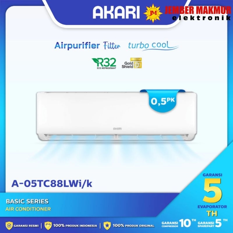 Jual AC AKARI 1/2 PK 05TC88LWI 370 Watt Low Watt | Shopee Indonesia