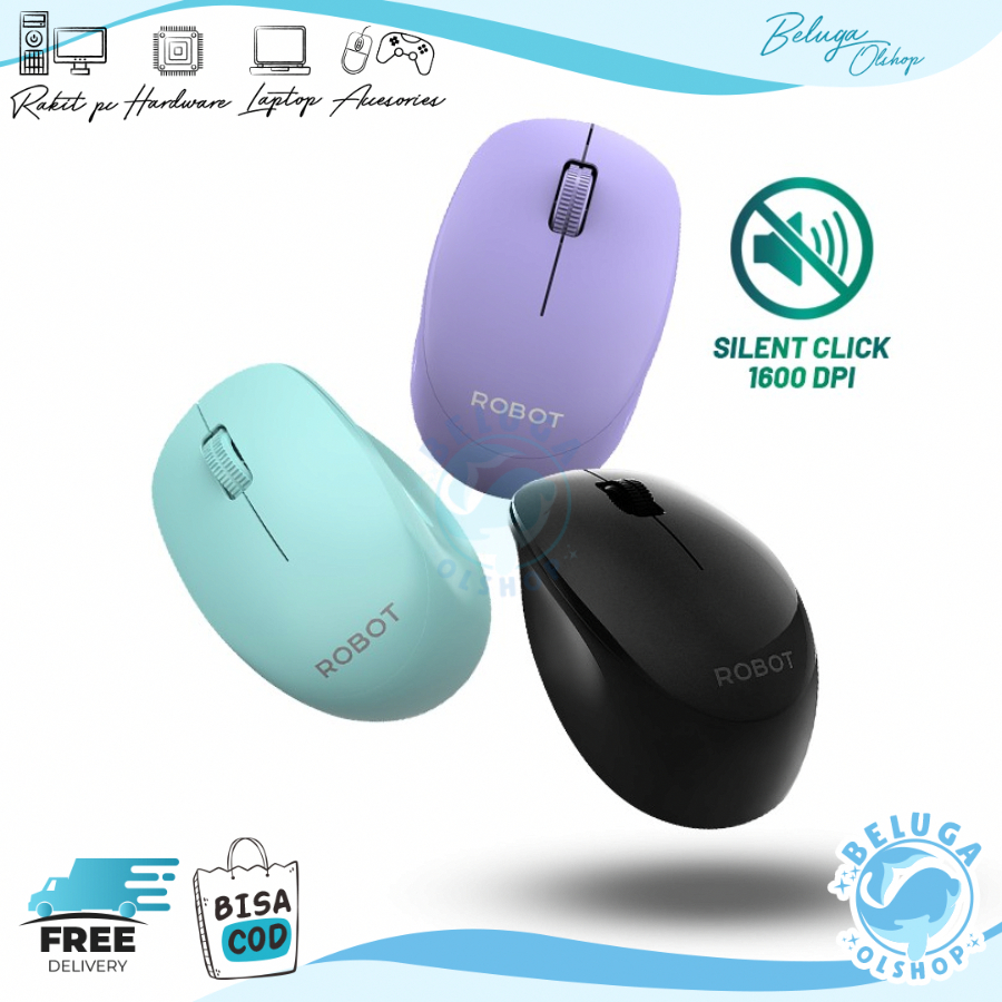Jual ROBOT M210S 2.4G Wireless Silent Click Optical USB Mouse | Shopee ...