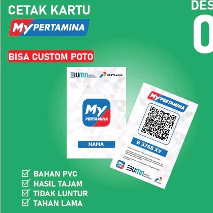 Jual Kartu My Pertamina | Bahan PVC | Ukuran ID Card Custom | Shopee Indonesia