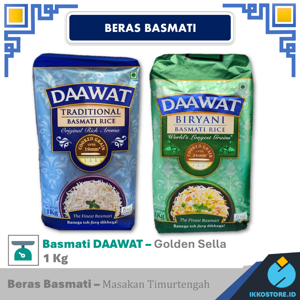 Jual Beras Basmati Premium 1 Kg | Beras Arab Murah | Basmati Sella XXL | Basmati Doonmalai ...