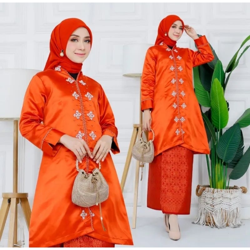 Jual DN - Set kebaya baju kurung Melayu // baju kurung Payet kerah v // baju kurung wanita ...