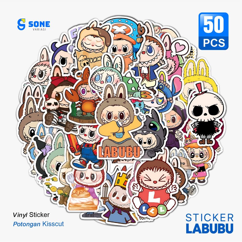 Jual Stiker Labubu Aesthetic Paper Vinyl Anti Air Aksesoris Laptop Buku ...