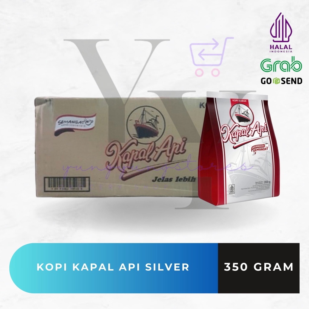 Jual 1 Dus Isi 9 Bungkus Kopi Bubuk Kapal Api Silver 350 gram | Shopee ...