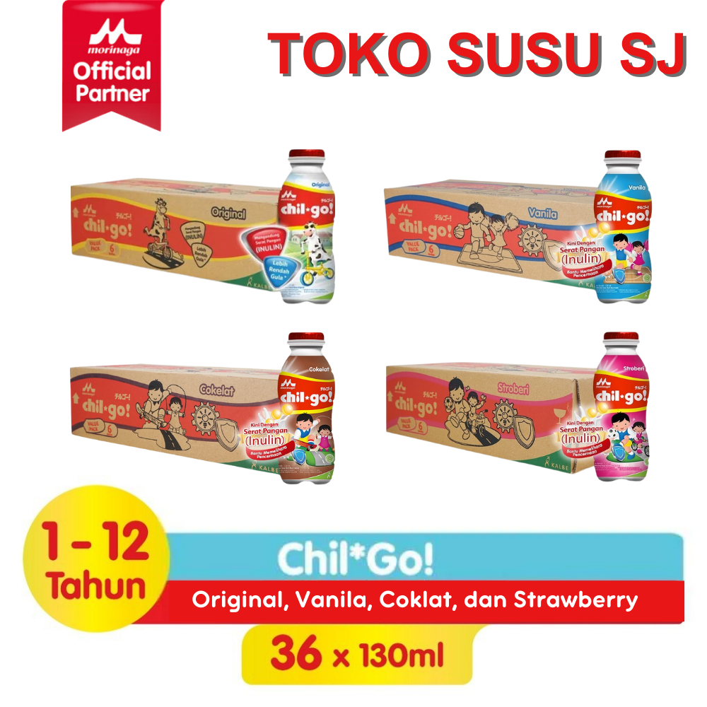 Jual CHIL GO/CHILGO CAIR LIQUID uht CARTON 36X130ML VANILA COKLAT STRAWBERRY ORIGINAL MELON MADU ...