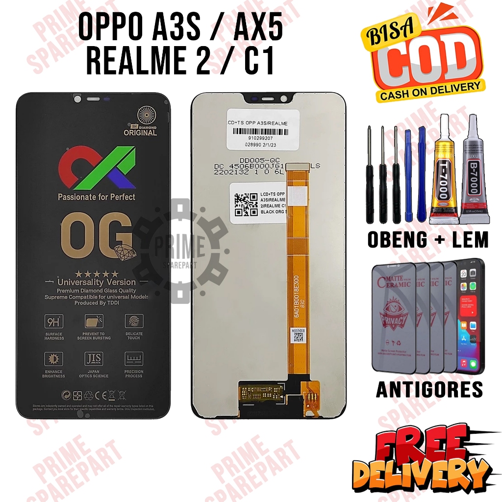 Jual Lcd OPPO A3S / AX5 / REALME 2 / C1 Fullset Original Oem Lcd Touchscreen | Shopee Indonesia