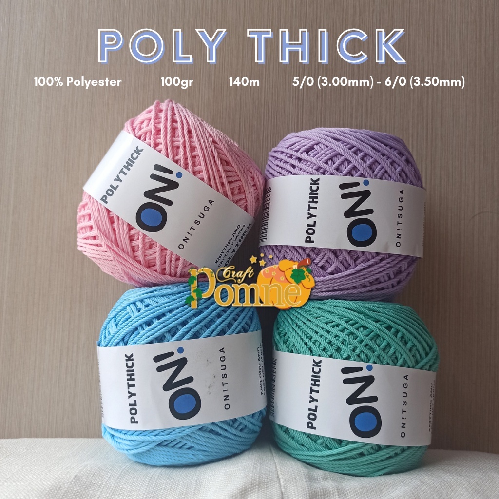 Jual GROSIR POLYTHICK - Benang Rajut Onitsuga Poly Thick HARGA 1 PAK ...
