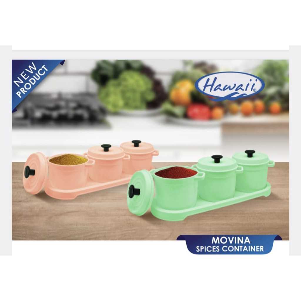 Jual TEMPAT BUMBU/ KITCHEN SET PLASTIK HAWAII MOVINA SPICES CONTAINER ...