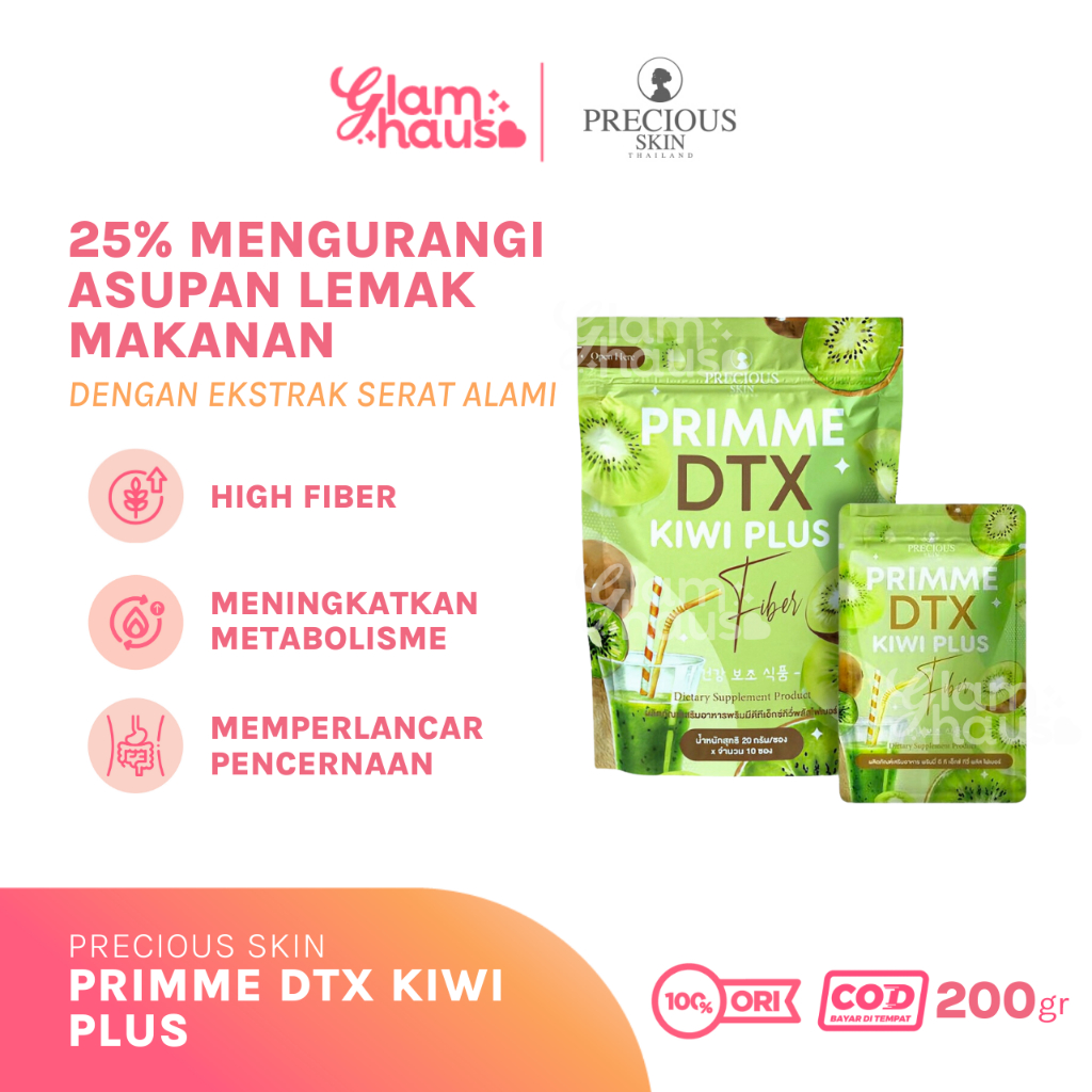 Jual Precious Skin Primme DTX Kiwi Plus Fiber | Suplemen Minuman Fiber Bubuk Detox Diet Collagen ...