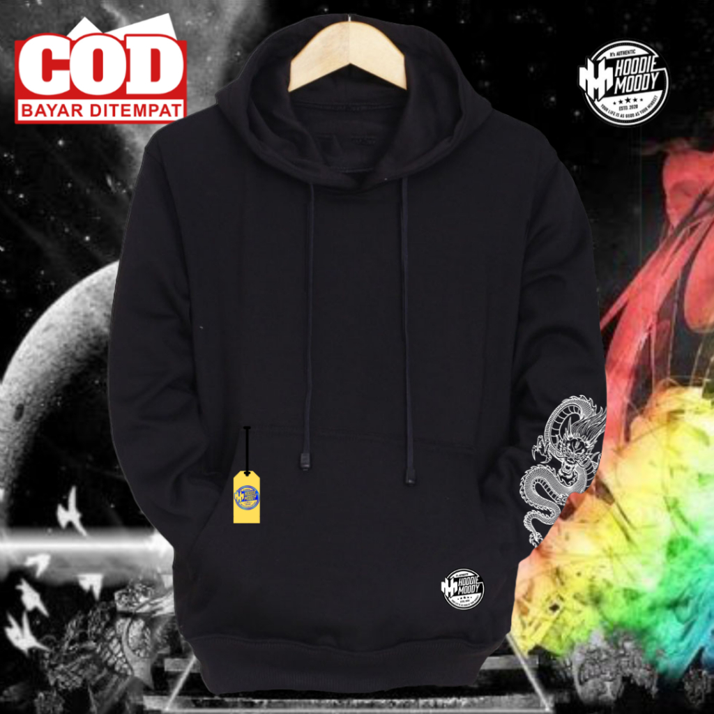 Jual hoodie moody Hoodie Sweater Pria Wanita Distro Warna Hitam Hodie ...