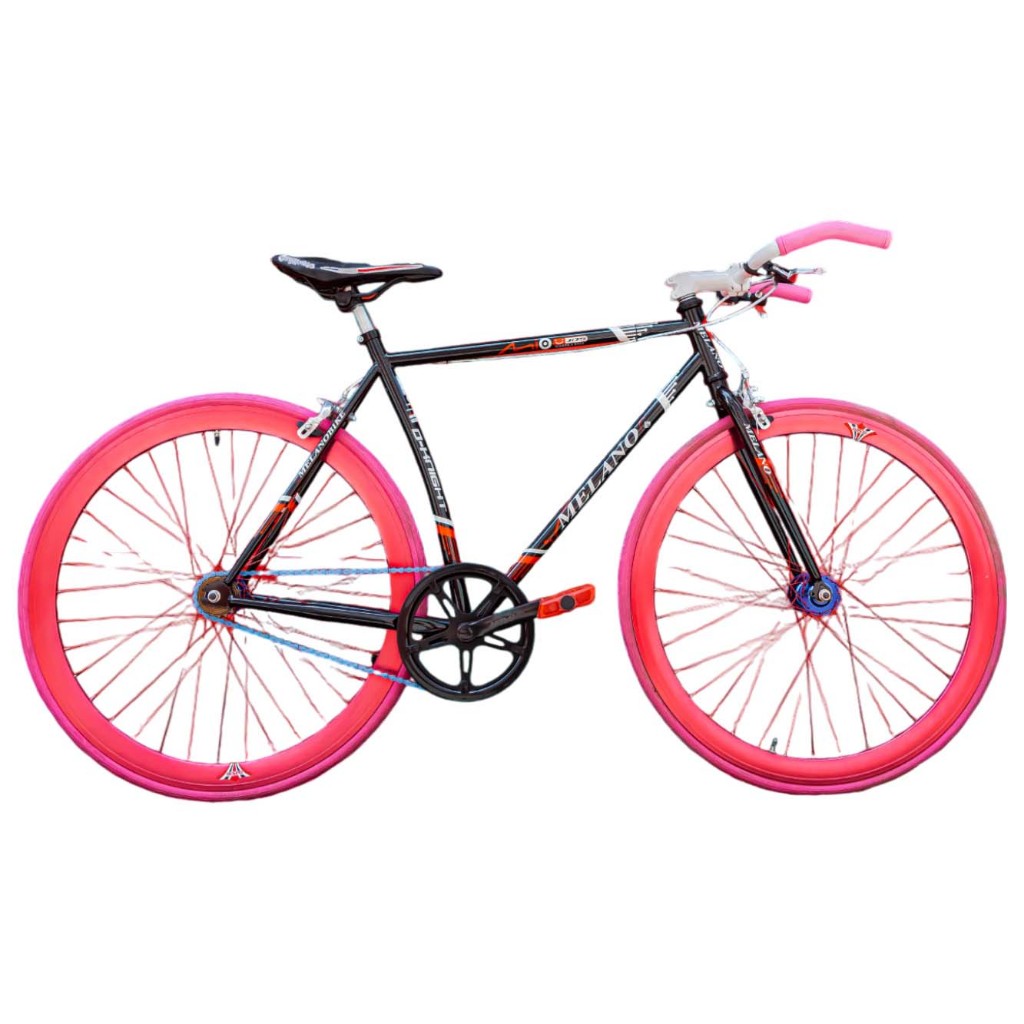 Jual Sepeda Fixie MELANO 700C Velg Lebar 4Cm Black Red. Kode 33448 ...