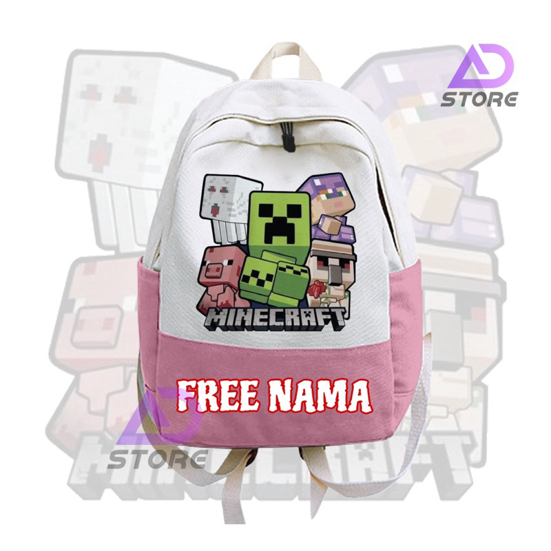 Jual Minecraft Tas sekolah Anak Gambar Minecraft // Tas Gendong Anak ...