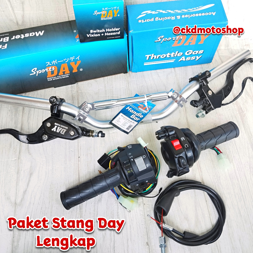 Jual PAKET STANG STIR DAY SET GAS KSR HOLDER KIRI VIXION HAZARD HANGRIP ...