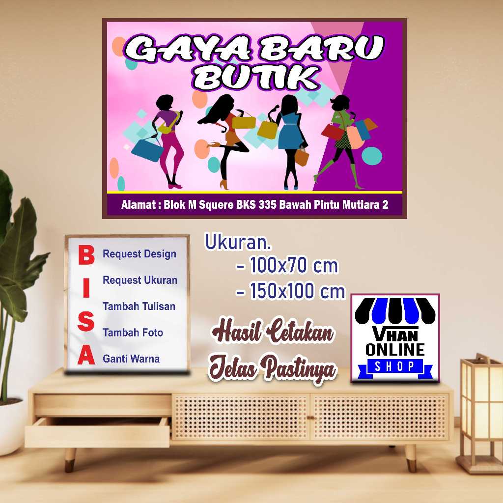 Jual Cetak Banner Spanduk Toko Butik Atau Toko Baju | Shopee Indonesia