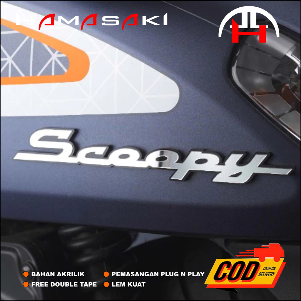 Jual Emblem SCOOPY Logo Scoopy Tulisan Scoopy Timbul 3D Stiker timbul ...