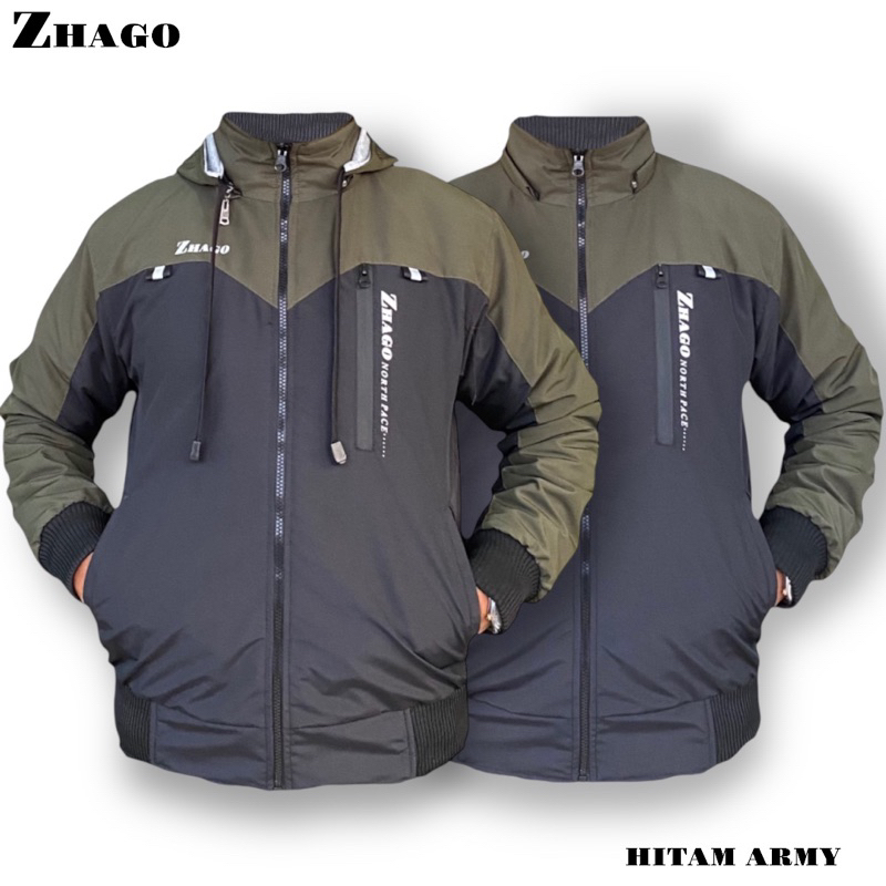 Jual Jaket Bomber pria Bolak Balik kupluk copot Pasang Ukuran M L Xl ...