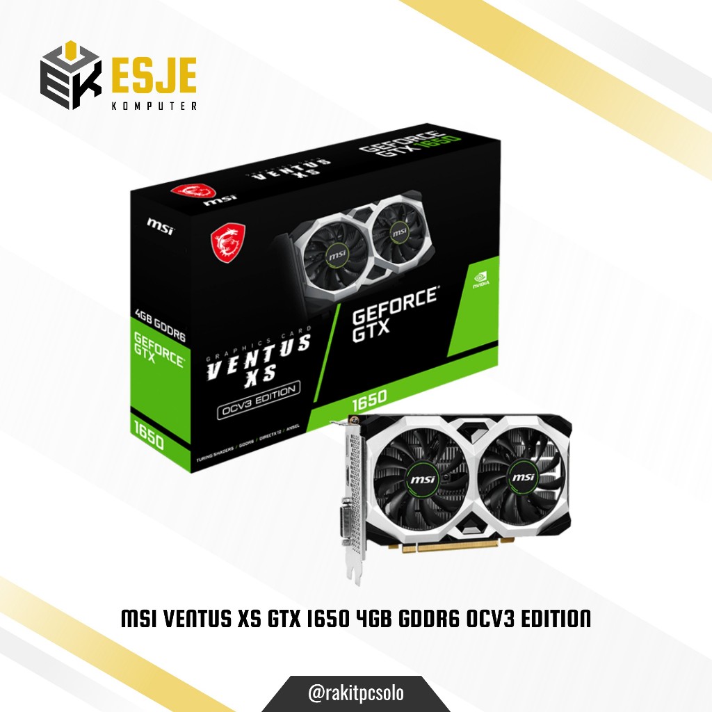 Jual VGA Card MSI GeForce GTX 1650 D6 VENTUS XS OCV3 - 4GB GDDR6 ...