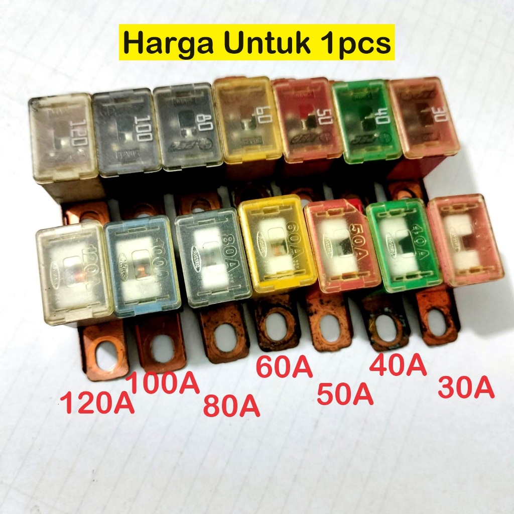 Jual Sekring pusat laki-laki fuse kaki baut blade mobil utama KAKI PANJANG center fulse slow ...