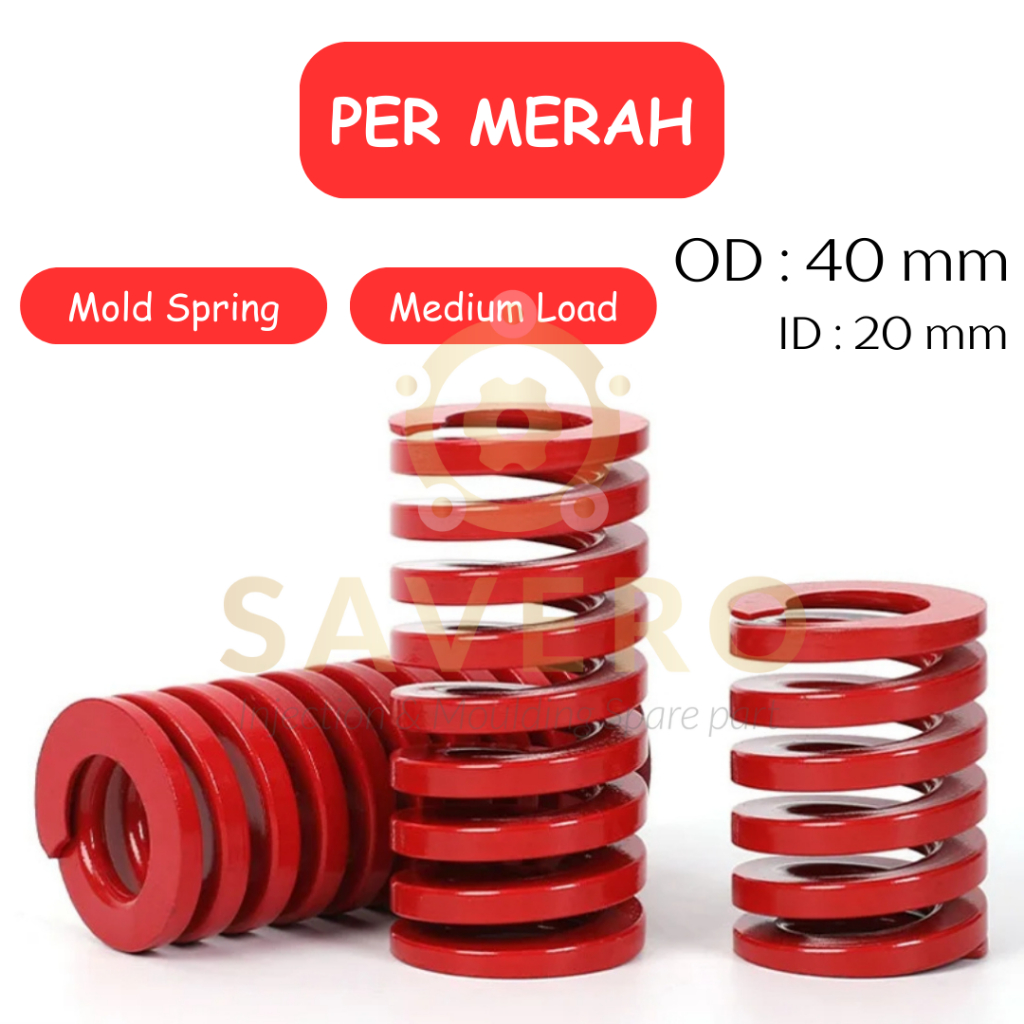 Jual Per Merah OD 40mm ID 20mm Red Mould Spring 40 mm 2 | Shopee Indonesia