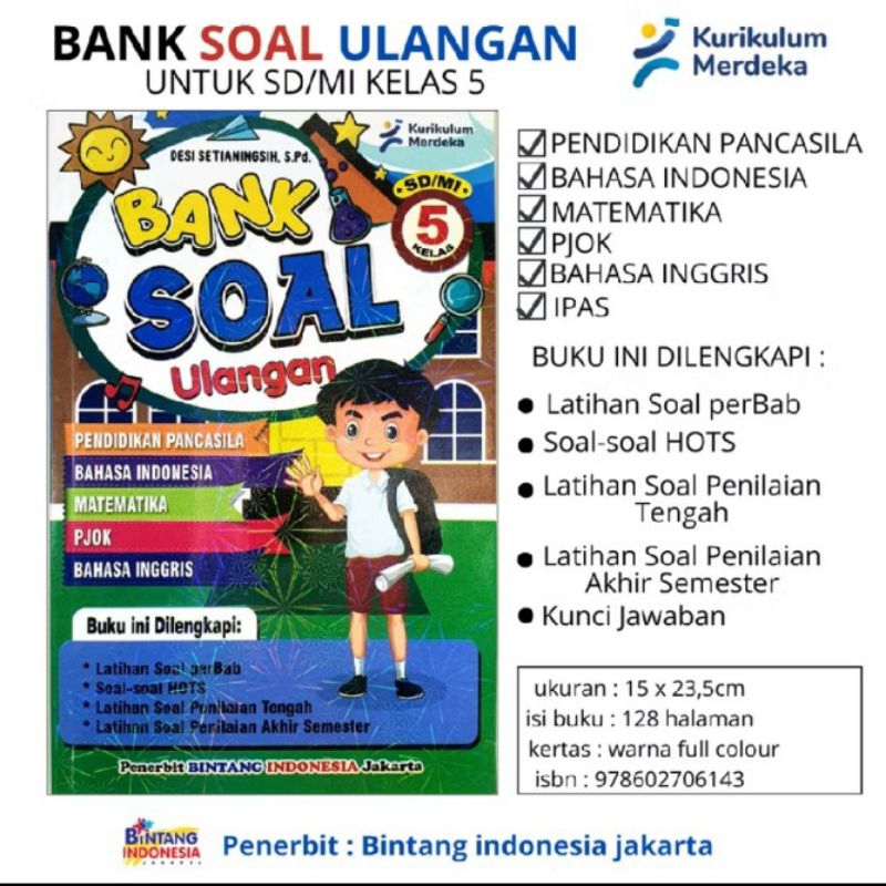 Jual BUKU BANK SOAL ULANGAN KELAS 5 SD KURIKULUM MERDEKA SEMESTER 1&2 ...