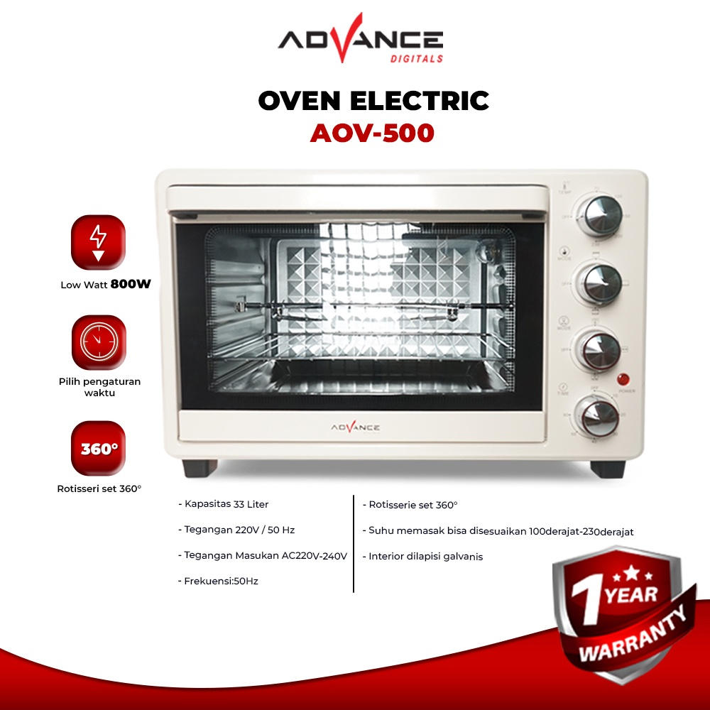 Jual Oven Listrik Advance AOV500 Oven Listrik Low Watt 33 Liter ...