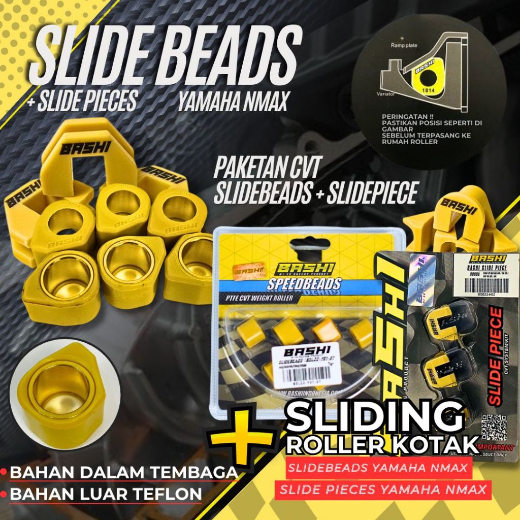 Jual Bashi Sliding Roller Slide Piece Yamaha Nmax Old New Bahan Teflon ...
