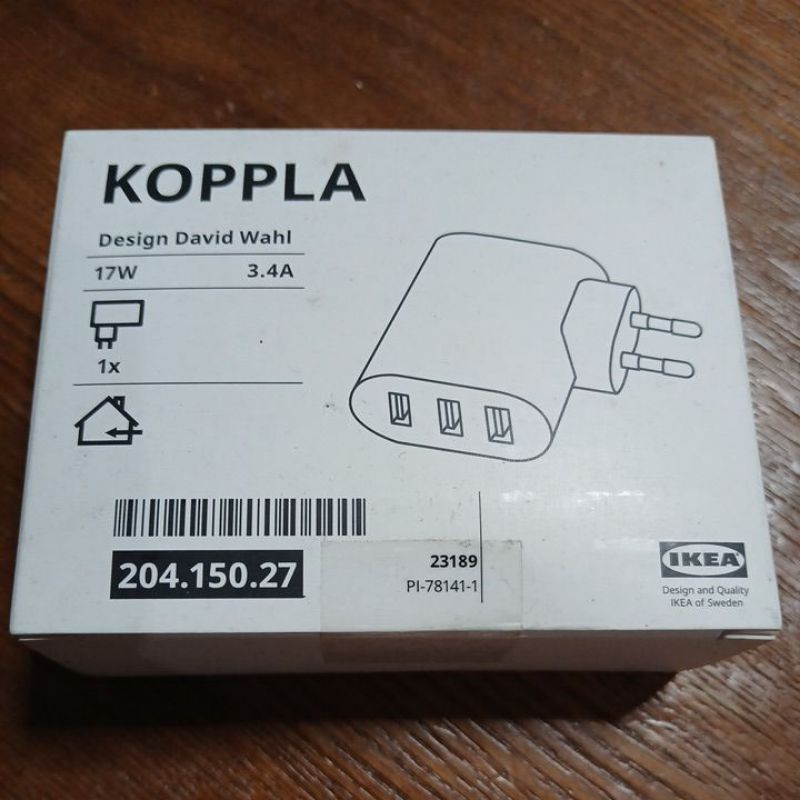 Jual IKEA KOPPLA adaptor 3 usb kepala charger hp hemat tempat | Shopee Indonesia