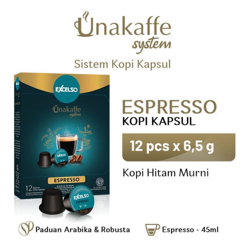 Jual EXCELSO Capsule Unakaffe kopi kapsul varian ESSPRESSO 12pods ...