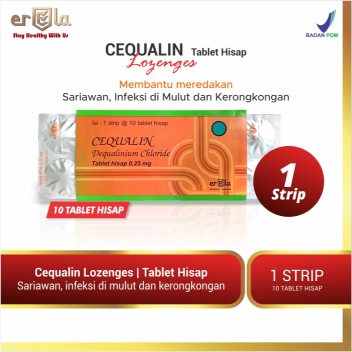 Jual CEQUALIN Strip / Mengatasi Sariawan dan Sakit Tenggorokan / 1 ...
