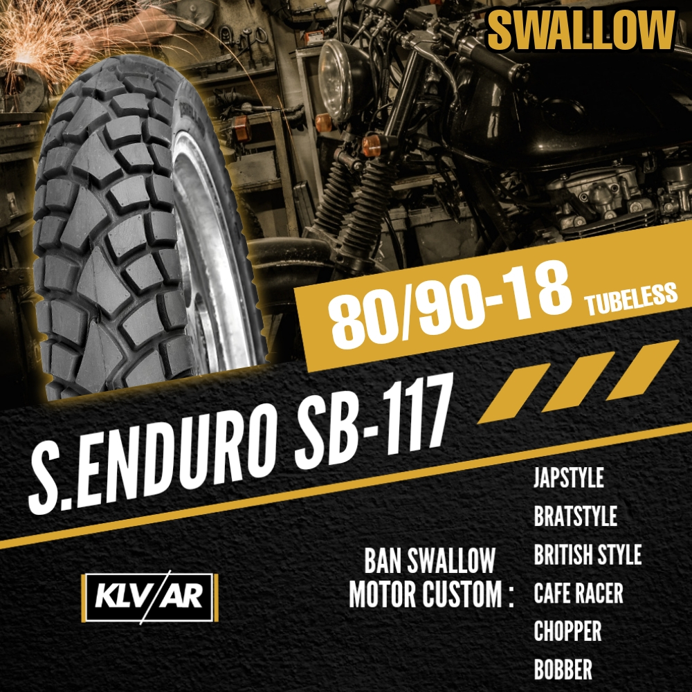 Jual Ban Swallow Street Enduro Sb-117 Ban Tubeless Dual Purpose Ring 18 & 21 Ukuran 80/90-18 ...