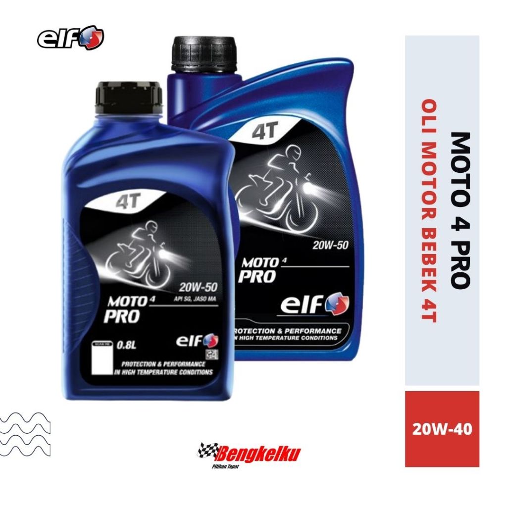 Jual Oli Motor ELF MOTO 4 PRO 20W-50 08L 1L untuk motor bebek dan sport ...