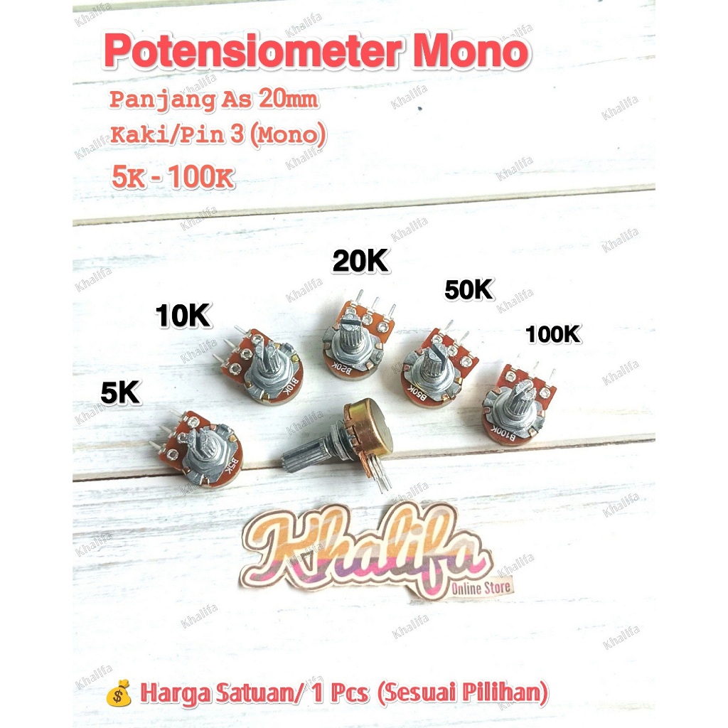 Jual Potensio Putar Mono 5K 10K 20K 50K 100K B5K B10K B20K B50K B100K ...