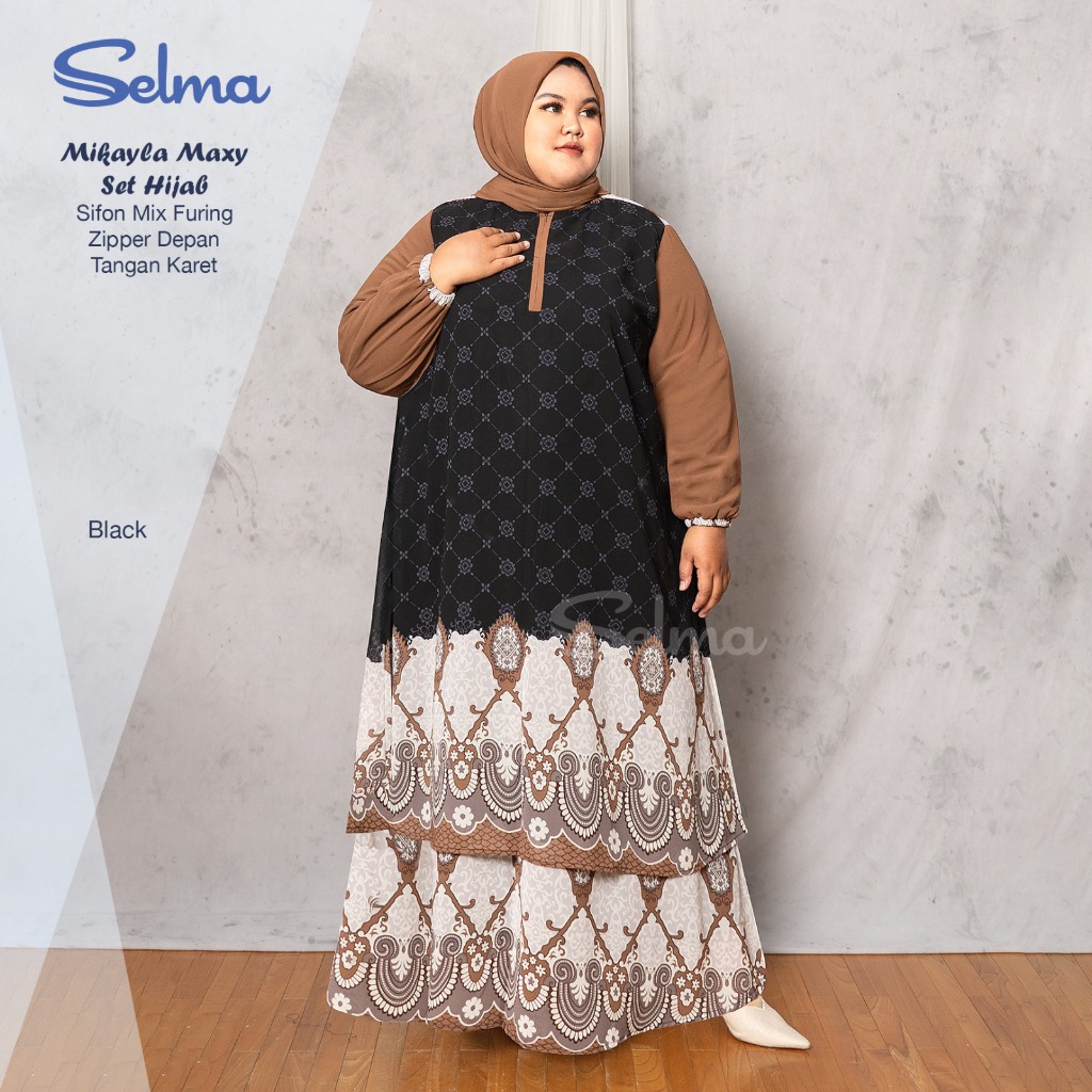 Jual SELMA Label - Gamis Wanita/ Gamis Sultan/ Gamis Model Bersusun Set ...